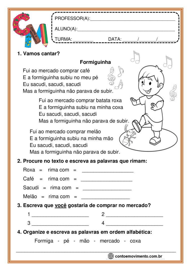 Aula Criativa com a Música da Formiguinha